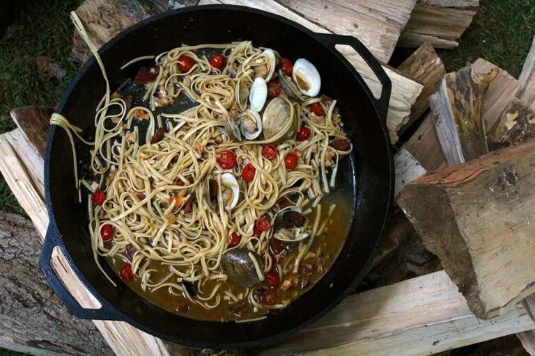 Campfire Clams and Linguine - Nora Murphy Country House