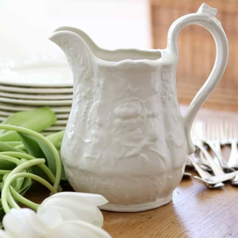 Rose Garden Creamware Pitcher - Nora Murphy Country House