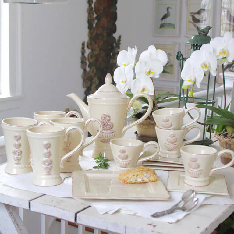 Nantucket Basket Ironstone Teapot - Nora Murphy Country House