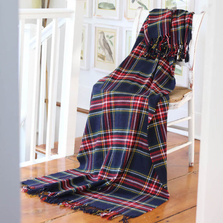 Fuzzy Wooly Tartan Throw - Nora Murphy Country House
