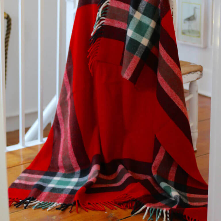 Red Plaid Throw - Nora Murphy Country House