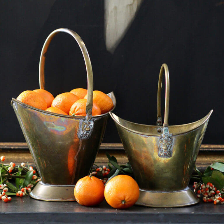 Brass Buckets w/Lion Heads/Set of 2 - Nora Murphy Country House