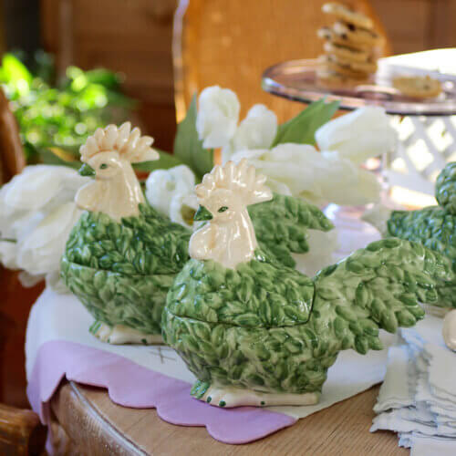 Boxwood Topiary Rooster Cookie Jar - Nora Murphy Country House