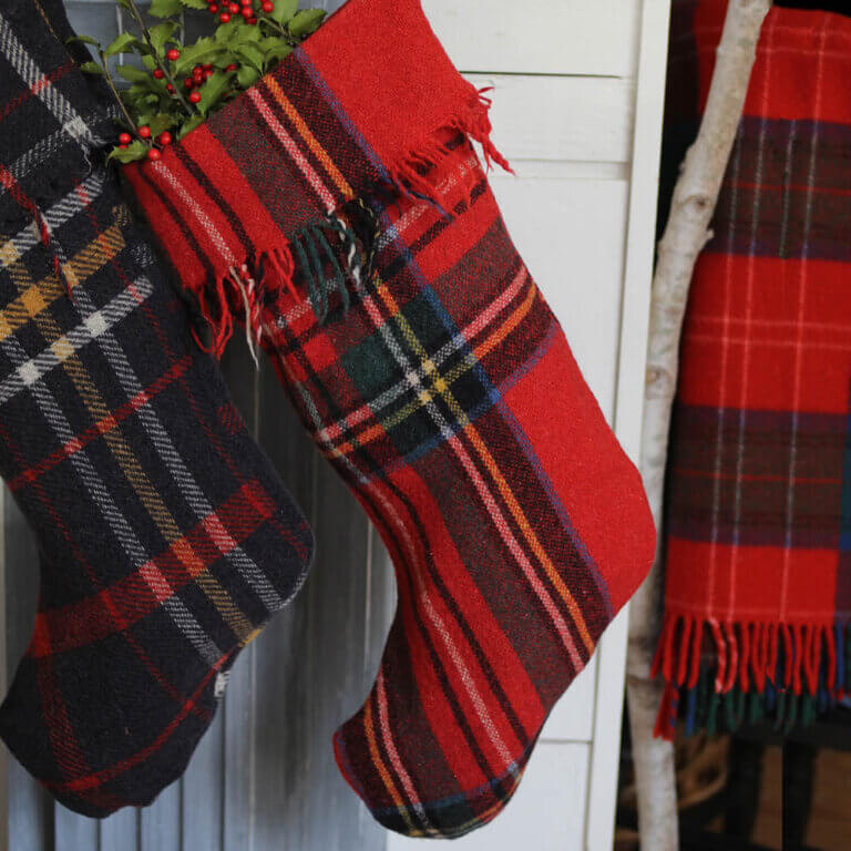 Country Living Vintage Tartan Stocking/Red - Nora Murphy Country House