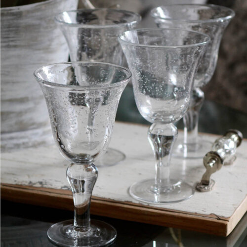 Brookfield Bubbly Glass Goblets - Nora Murphy Country House