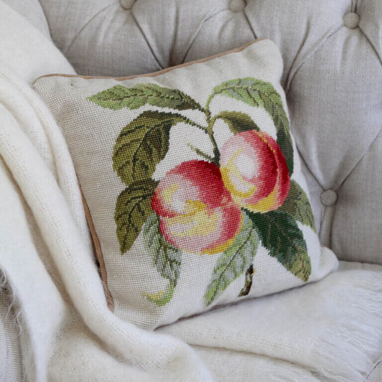Nectarines Needlepoint Pillow - Nora Murphy Country House