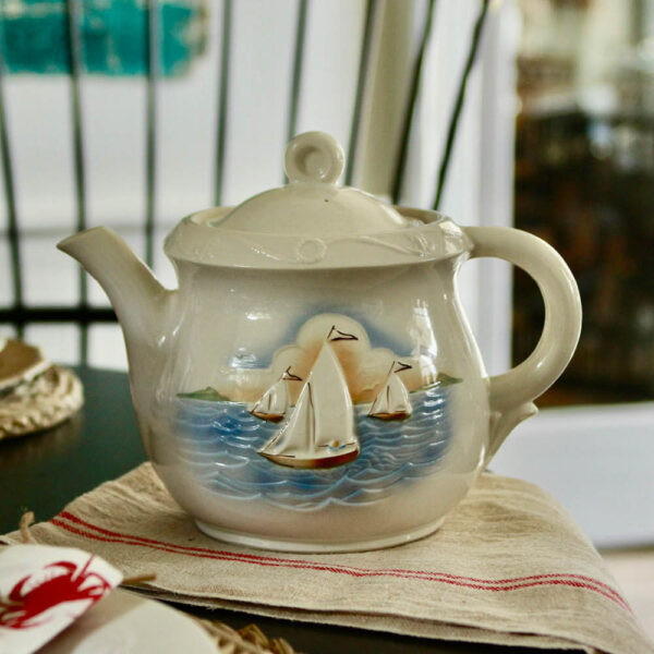 Vintage Sailboat Teapot - Nora Murphy Country House