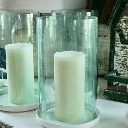 Southampton Sea Glass Hurricane & Base - Nora Murphy Country House