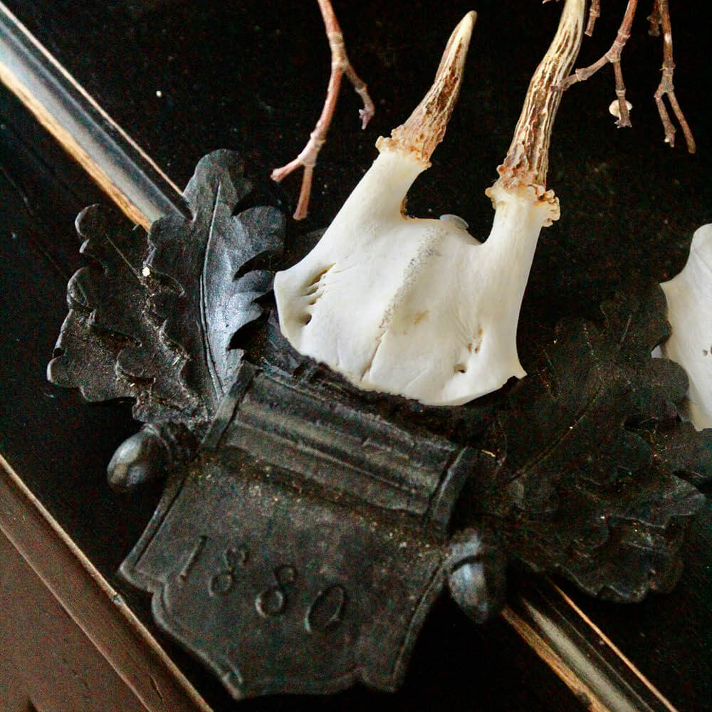 1888 German Deer Antler Mount - Nora Murphy Country House