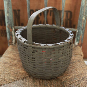 Polly's Pigeon Grey Painted Splint Basket - Nora Murphy Country House