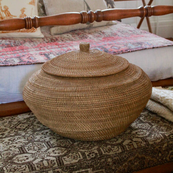 Antique Balinese Handwoven Basket - Nora Murphy Country House